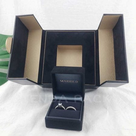 Luxury Diamond Ring Box With Pu Leather Outer Box - Custom Packaging ...